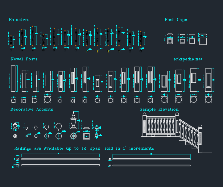 Railing Designs Dwg - Arkipedia EN