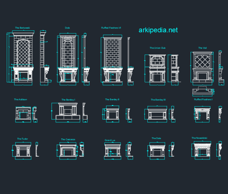 Fireplaces Dwg - Arkipedia EN