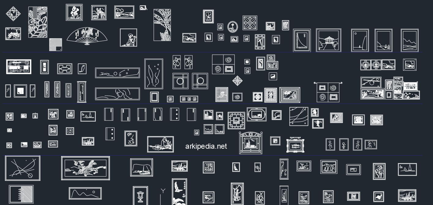 Picture Frames & Tables Dwg - Arkipedia EN