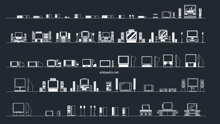 TV Style and Sound System Dwg Drawings - Arkipedia EN
